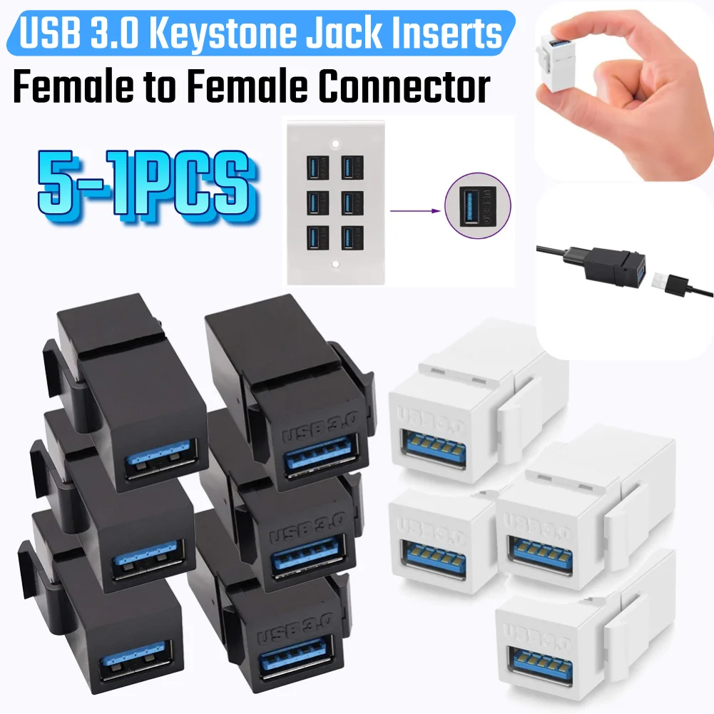 5-1PCS Portable USB 3.0 Keystone Jack Inserts Connect Equipment with ...