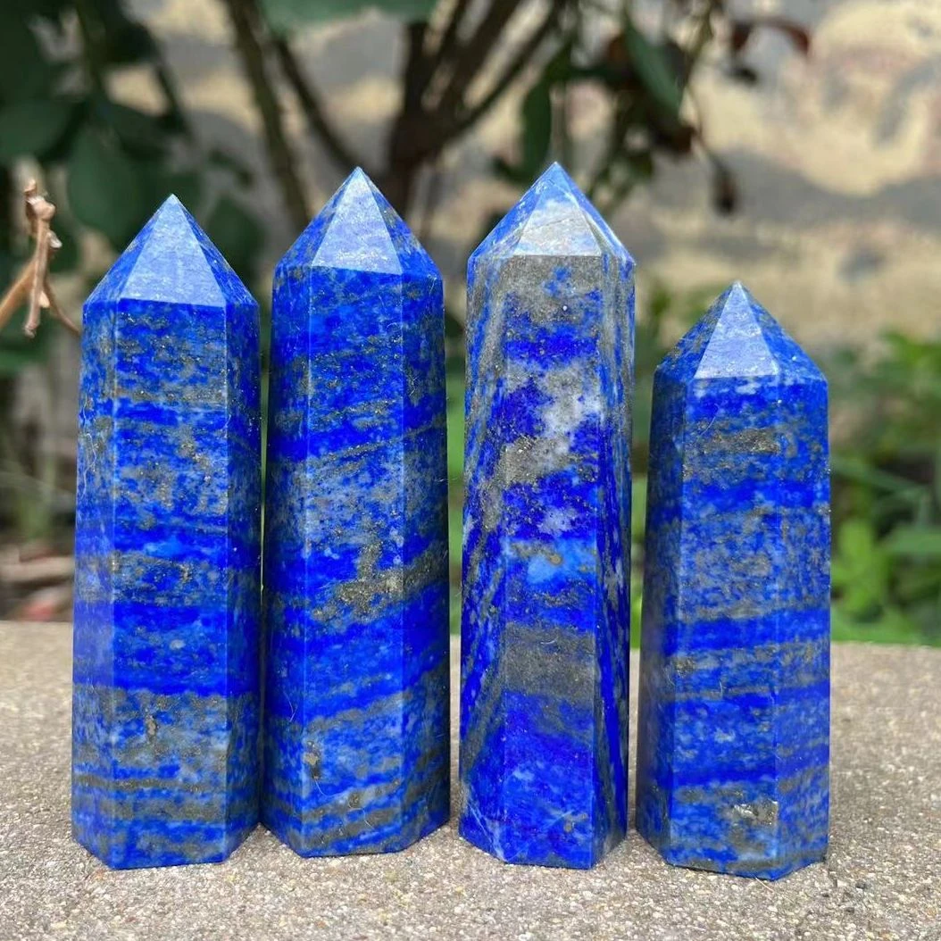70 90MM Natural Crystal Lapis Lazuli Stone Tower Blue Rare Gem For Home ...