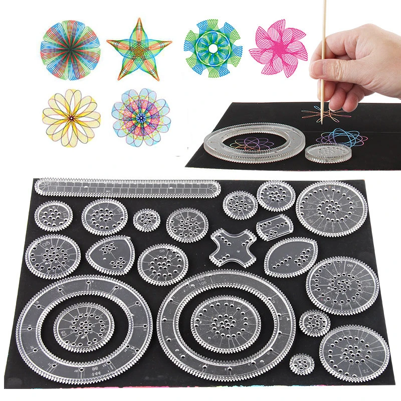 Funny Interlocking Gears Wheels Spirograph Drawing Toys Set Creative ...