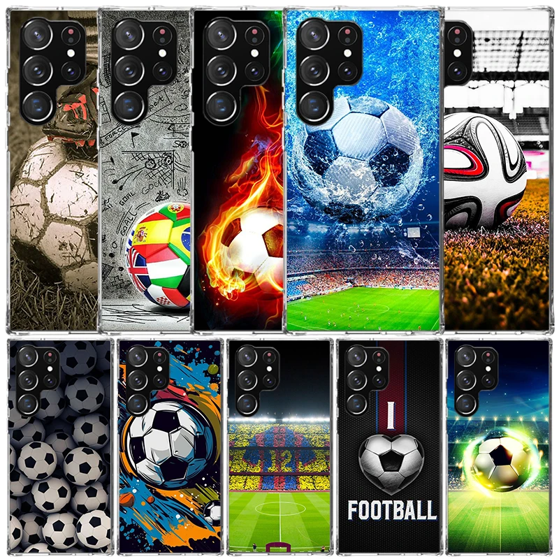 Football Soccer Ball Design Phone Case For Samsung Galaxy S24 S25 Edge ...