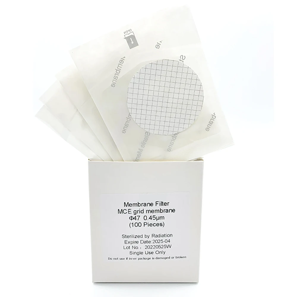 100PCS Membrane Filter Sterile MCE Gridded 47mm 0.45μm Hydrophilic ...