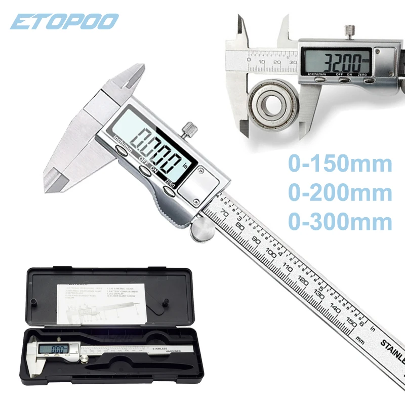 0-150-200-300mm-Stainless-Steel-Vernier-Caliper-Electronic-Measure-Tool ...