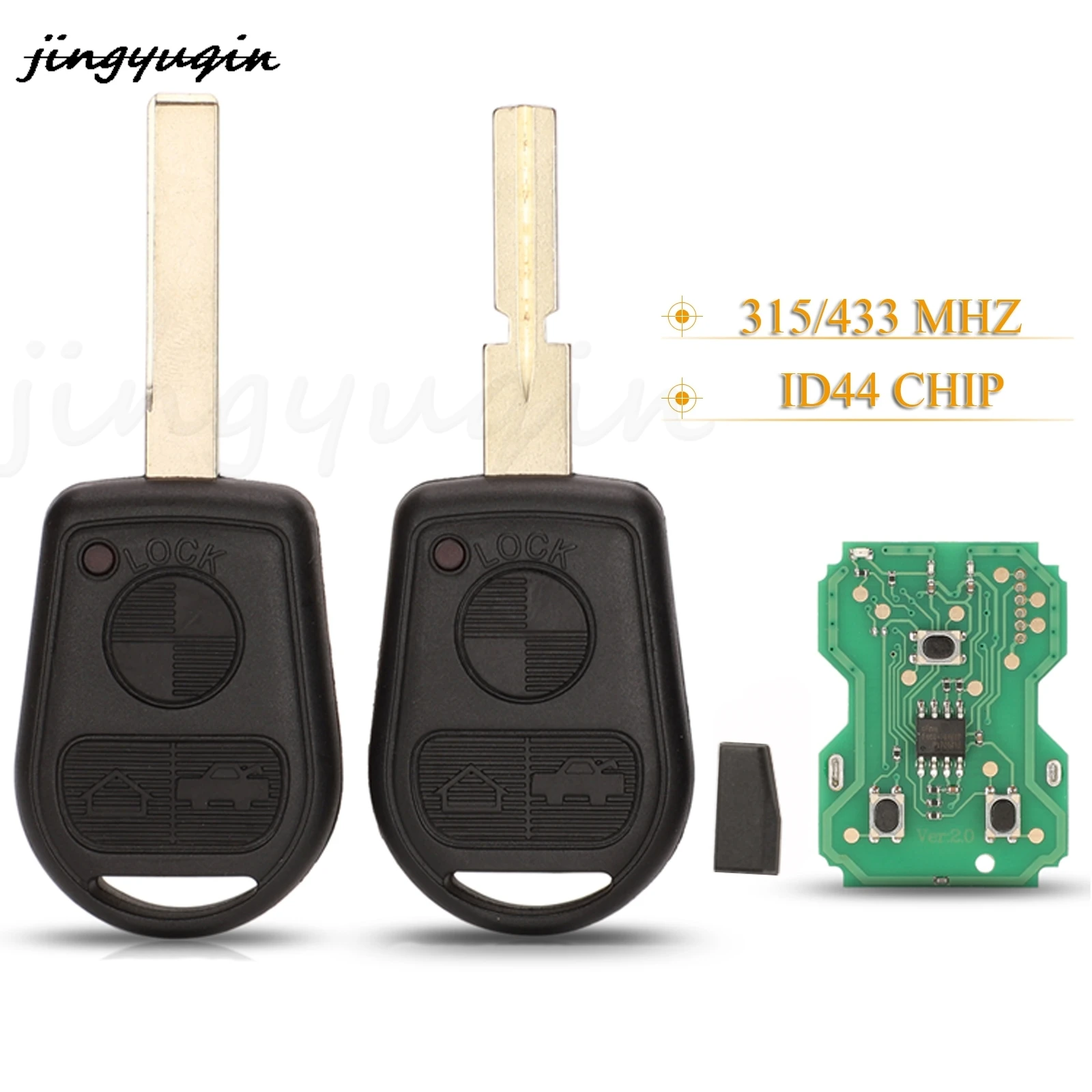 jingyuqin-3-Buttons-Car-Remote-Key-Fob-315-433Mhz-ID44-PCF7935-Chip-For ...