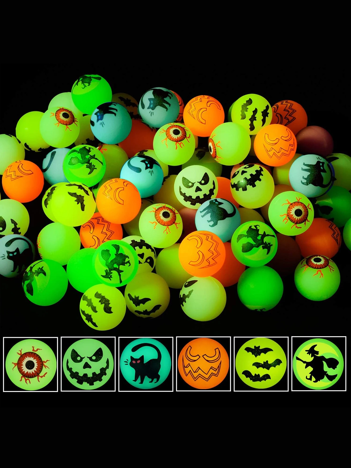 Halloween-Theme-Bouncing-Balls-Glow-In-Dark-Bouncy-Ball-Artigos-para ...