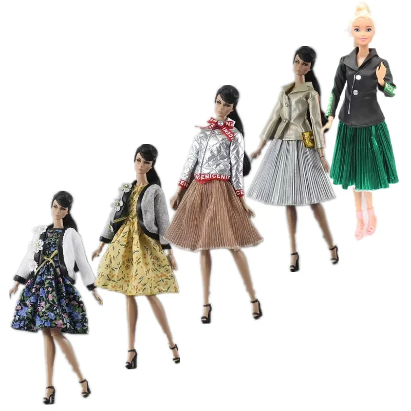 11.5" Doll Clothes Set Winter Coat Jacket Skirt Dress For Barbie ...