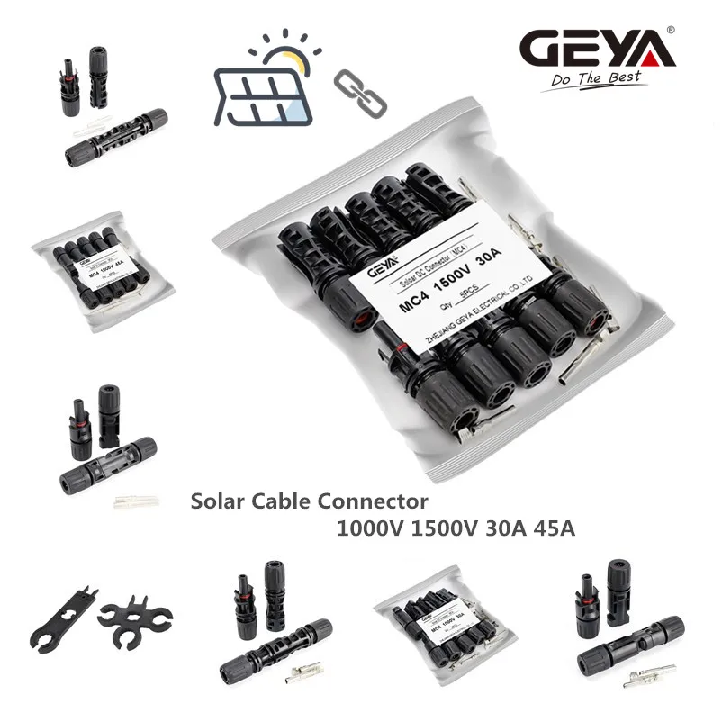 Geya 5pairs Solar Dc Connector 30a 45a 1000v 1500v Male Female Solar Panel Wire Connector Plug ...