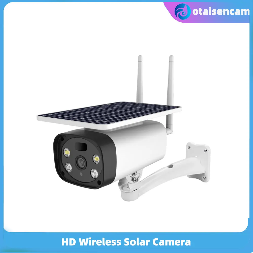 1080P/4MP Bullet Outdoor WIFI 5W Solar Panels Camera Two-way Talk Night ...