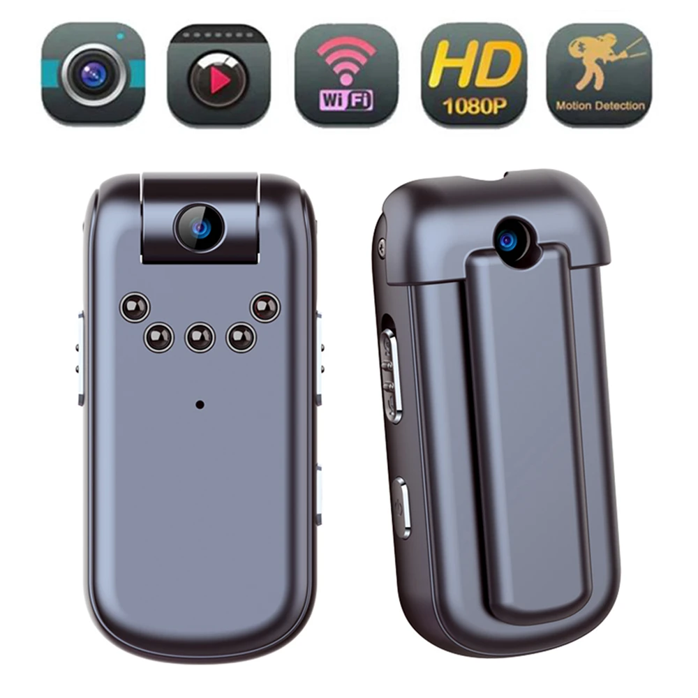 HD 1080P Mini Camera Night Vision Small Body Cam With 180 Degree ...