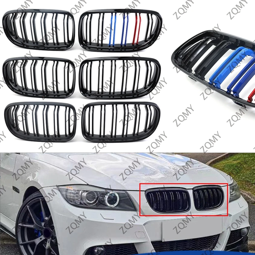 1 Pair Gloss/Matte Black M-Color Kidney Front Grille Auto Racing Grille ...