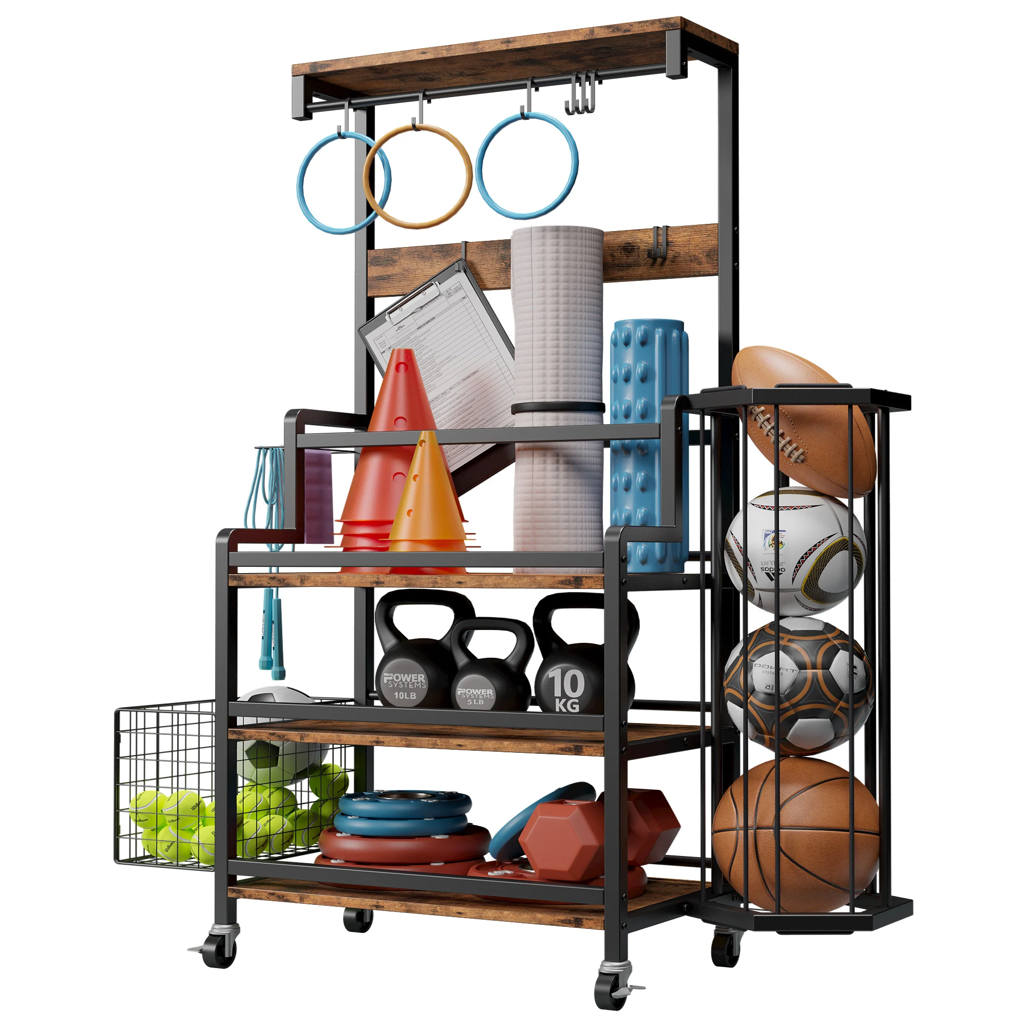 IRONCK-Home-Gym-Storage-Rack-with-Ball-Cage-Yoga-Mat-Storage-Racks-for ...