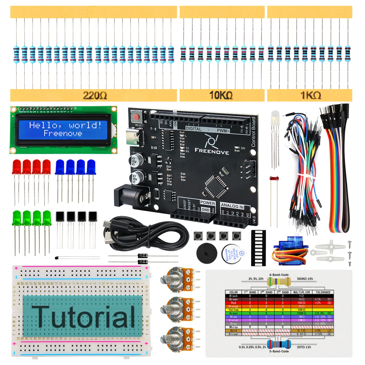 Freenove LCD 1602 Starter Kit for Arduino UNO R3 V4, 131 Page Detailed ...
