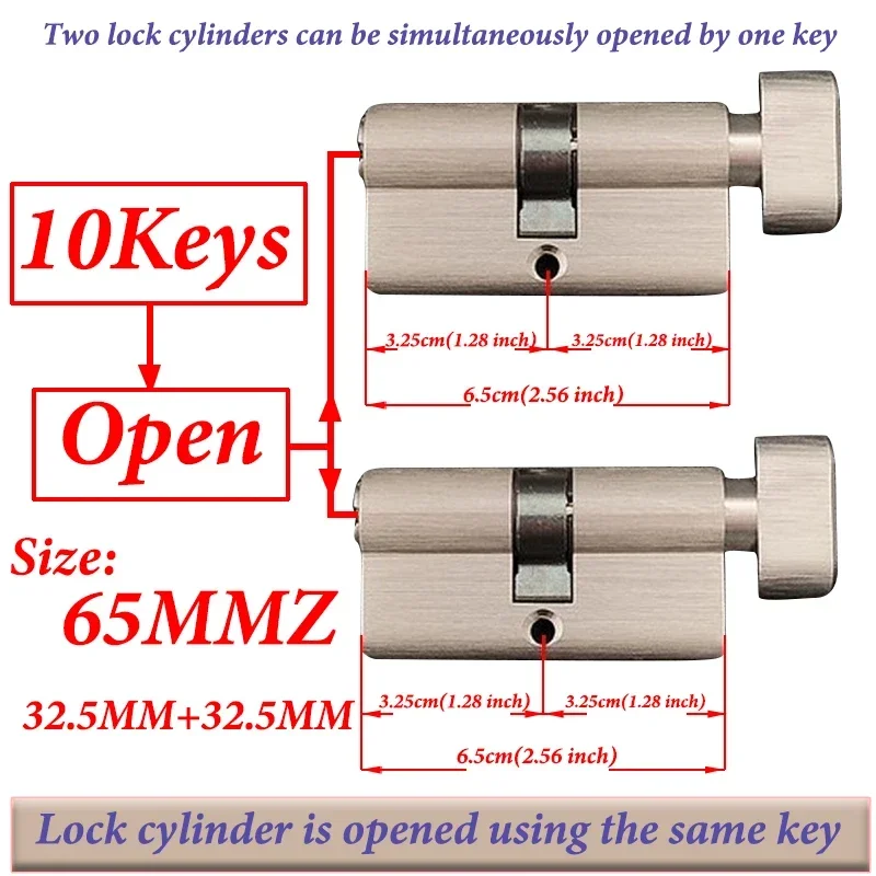 65MM-Customize-The-Same-Key-To-Open-All-Cylinder-Brass-Lock-Cylinder-At ...