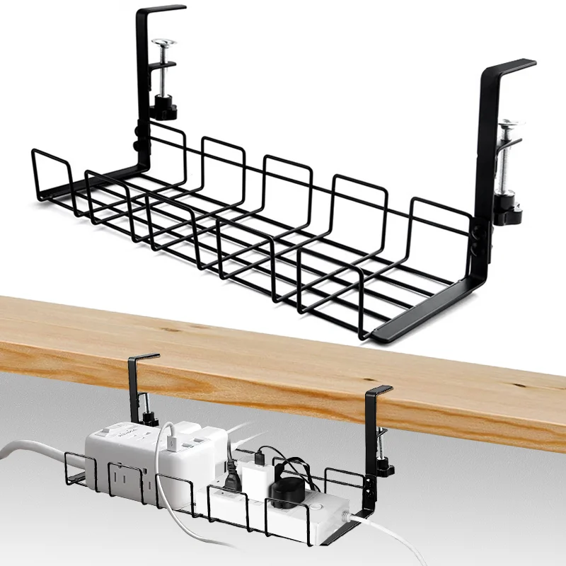 Under-Table-Storage-Rack-Multifunction-Power-Strip-Hang-Holder-Office ...