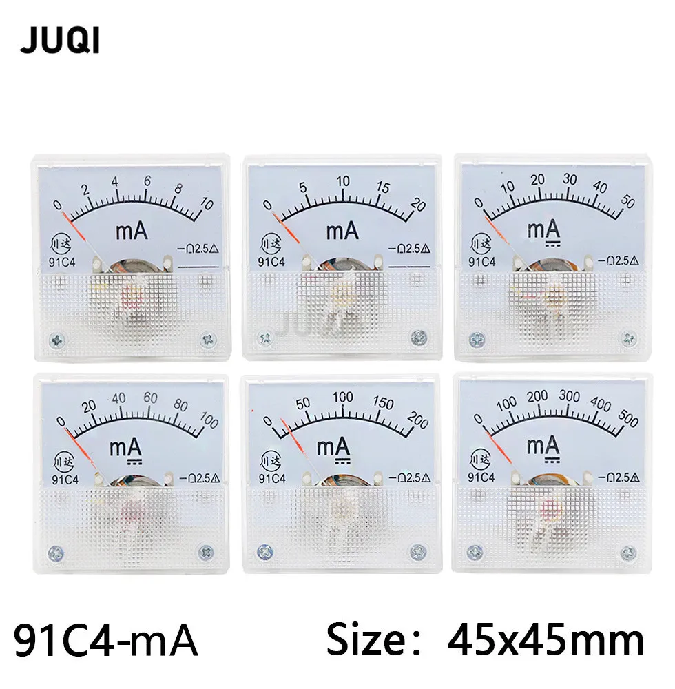91C4-mA-DC-Pointer-type-milliammeter-1mA-5mA-10mA-50mA-100mA-200mA ...