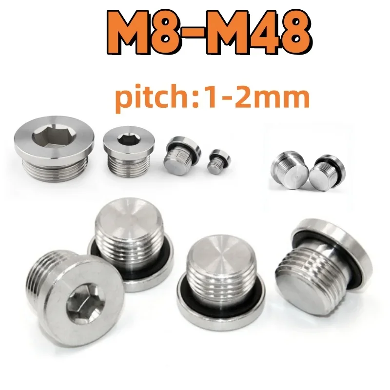 Sealing Plugs M8-M48 304 Stainless Steel Flange Hexagon Plug Without ...