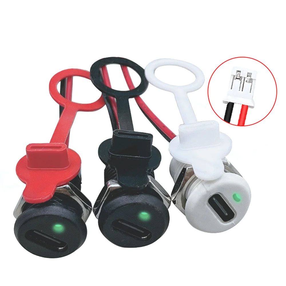 USB-C-2-Pin-High-Current-Charging-Socket-LED-lamp-nut-snap-lock-plate ...