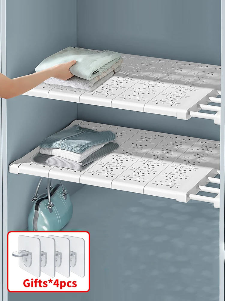 Large Size Adjustable Closet Organizer Kitchen Storage Shelves Wardrobe ...