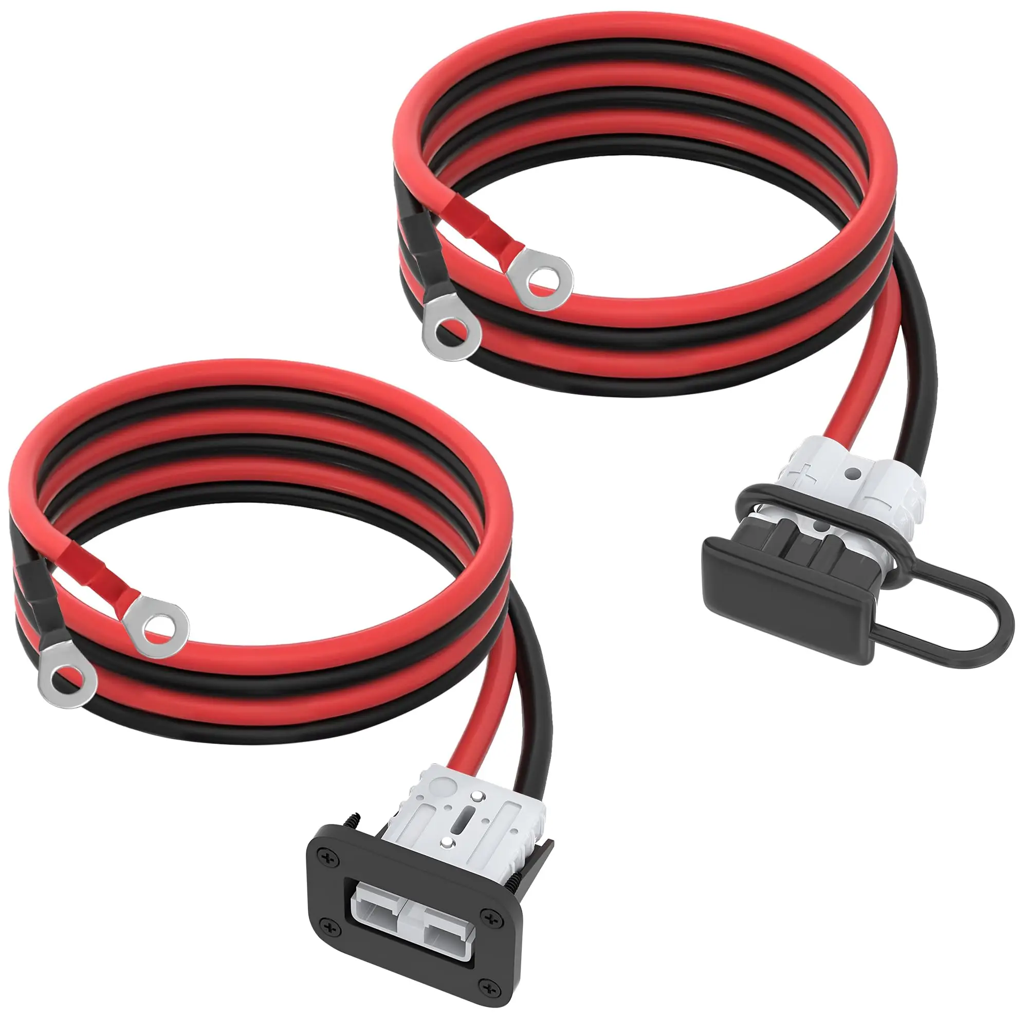 IZTOSS 2PCS 50A Anderson Connector Plug 50cm 8AWG Cable O-Ring Terminal ...