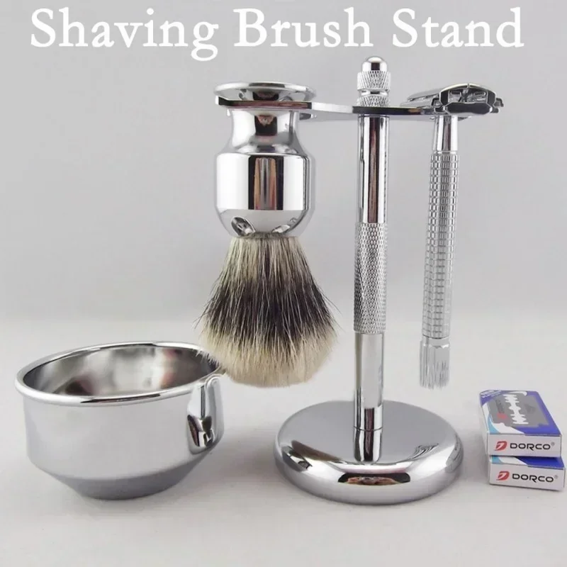 Men-Razor-Holder-Stainless-Steel-Shaving-Brush-Stand-Safety-Razor-It ...