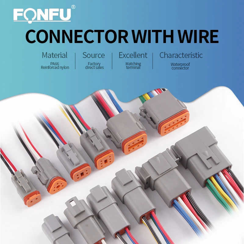 5/10/100 Sets Deutsch DT connector with 18cm Wiring harness DT06 2S ...