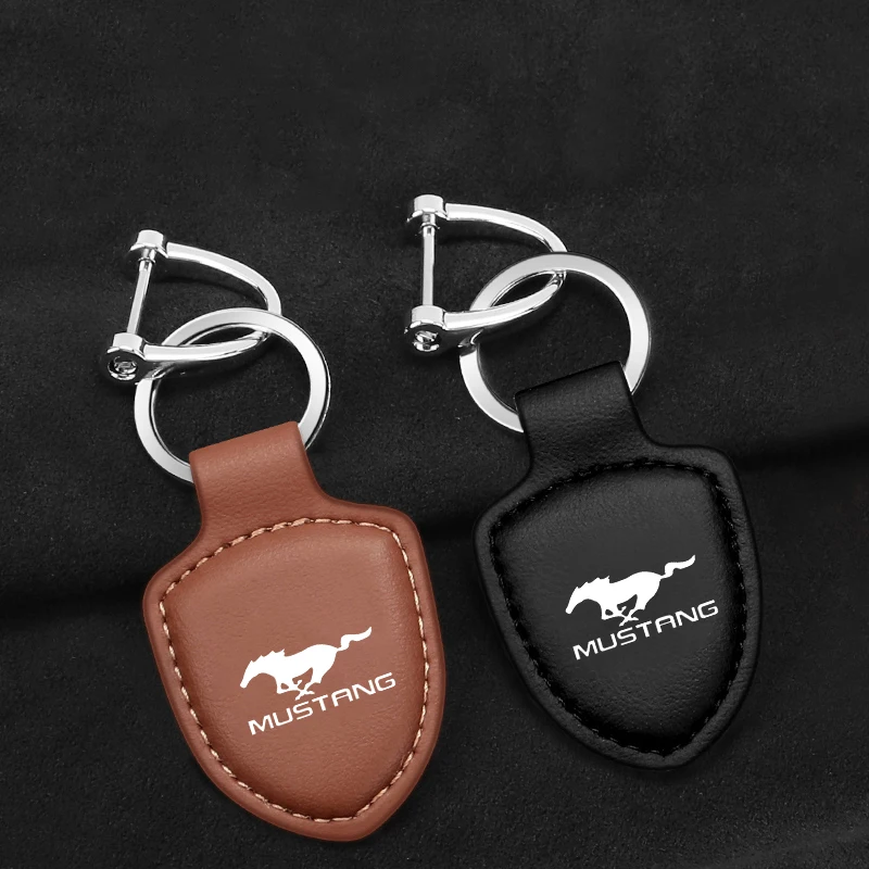 Fashion For Ford Mustang GT SHELBY High Quality Leather Car Keychain ...