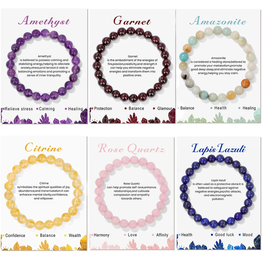 Healing-Crystal-Stone-Bracelets-With-Card-Natural-Amethysts-Lapis ...