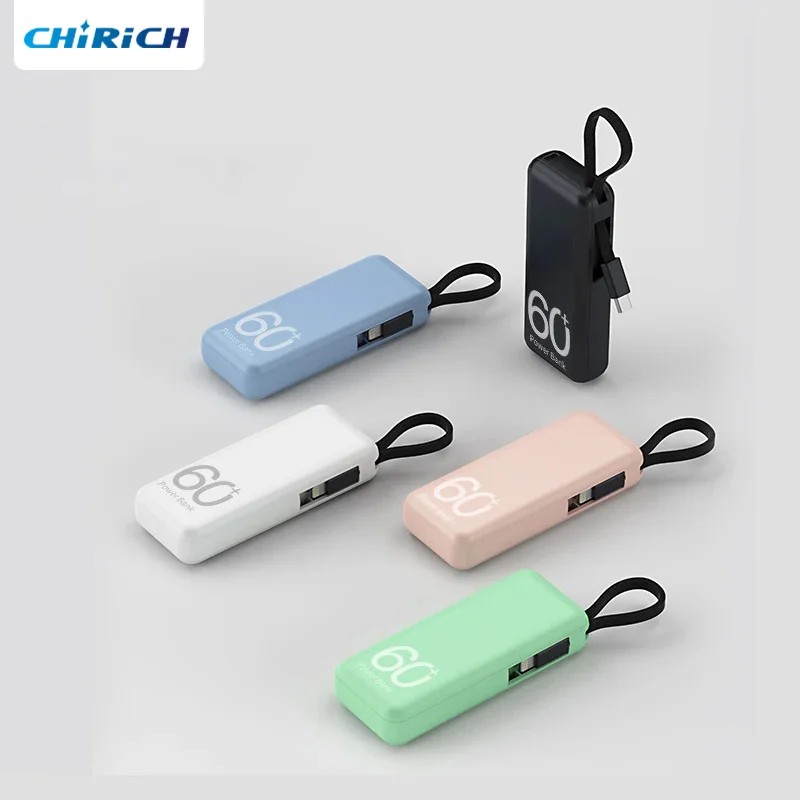 5000mAh-Mini-Power-Bank-Built-in-Type-C-Lightning-Cable-Fast-Charger ...