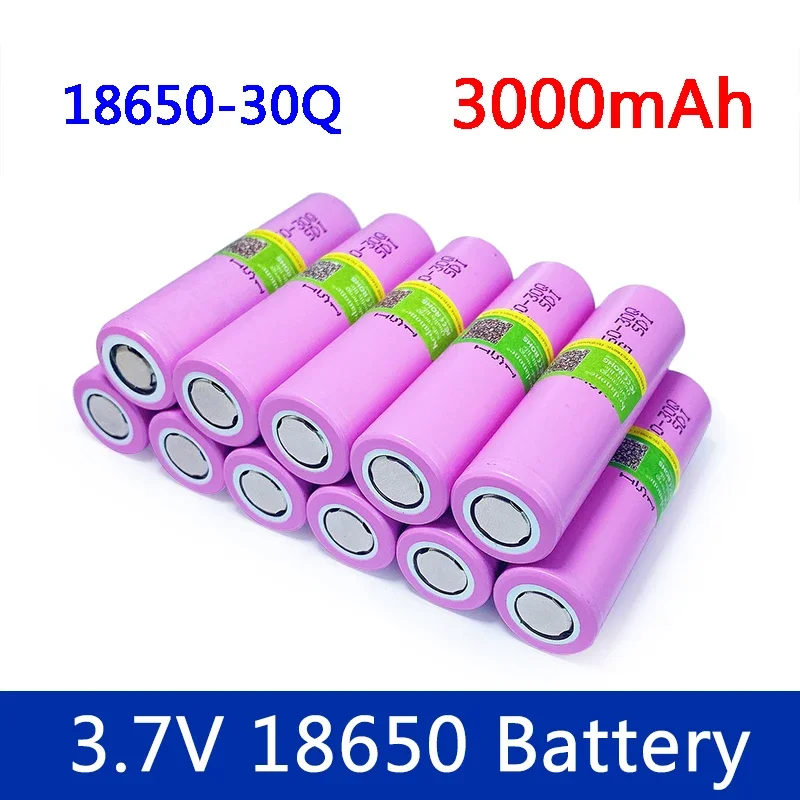 100-Original-18650-battery-3-7V-3000mAh-30Q-18650-Rechargeable-battery ...