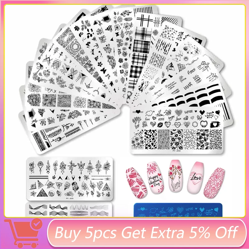 PICT-YOU-Plaque-d-Estampage-pour-Nail-Art-motifs-Fleur-Animal-Verre ...