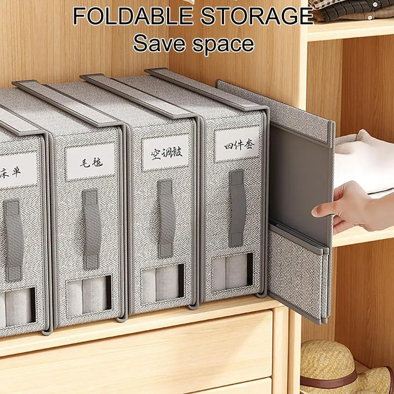 Foldable-Linen-Closet-Organizers-Bed-Sheet-Four-Piece-Storage-Pillow ...