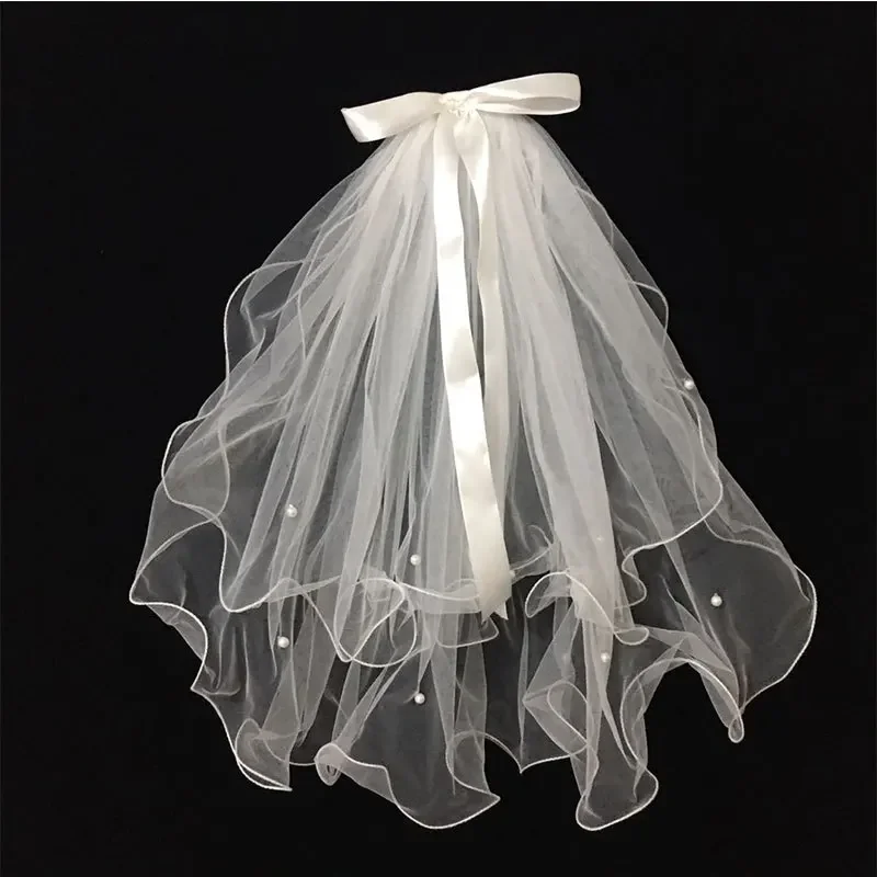 New-Pearl-Veil-Bridal-Ribbon-Bow-Short-White-Wedding-Accessories.jpg