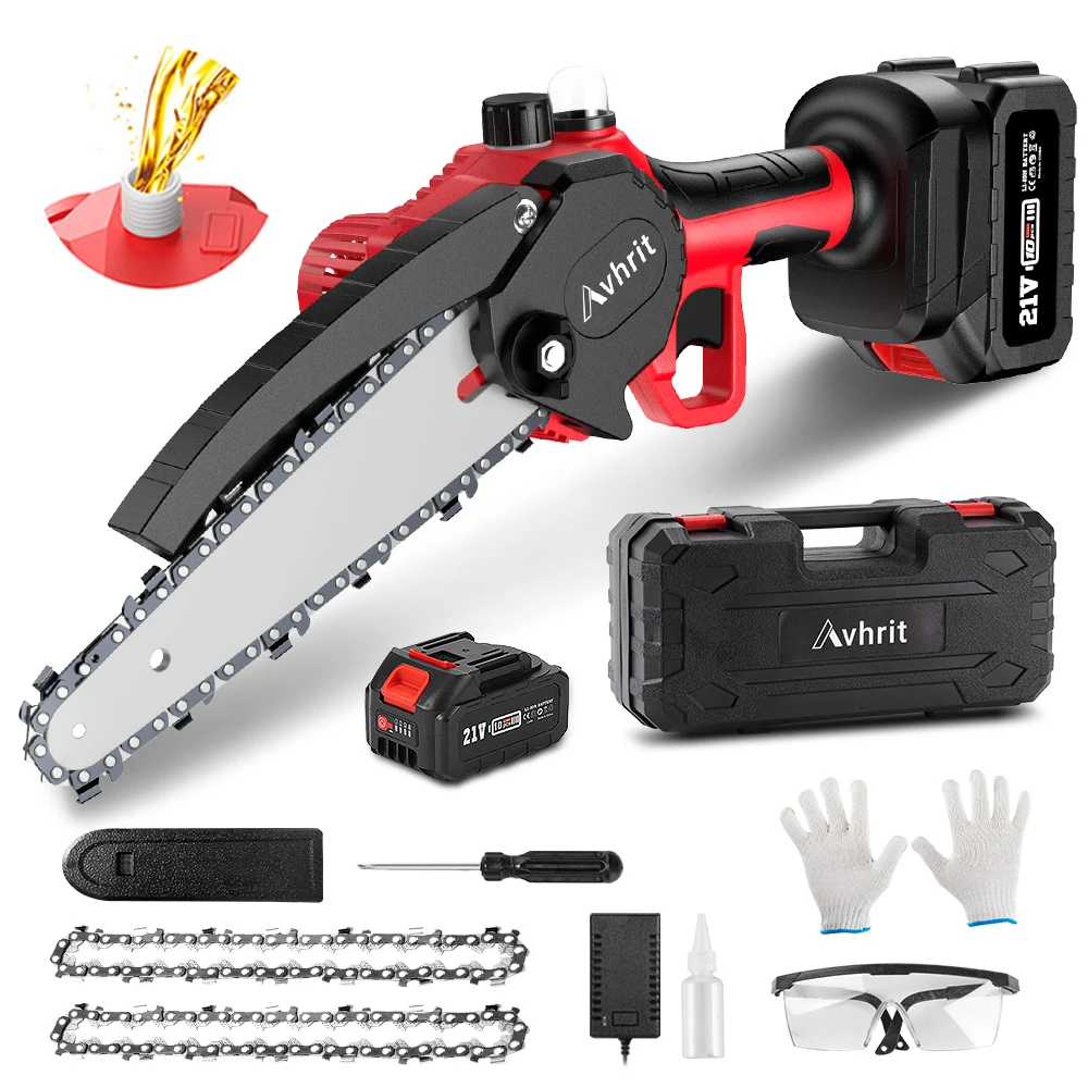 Avhrit Brushless Chainsaw Mini 8-inch Electric Chain Saw Cordless ...