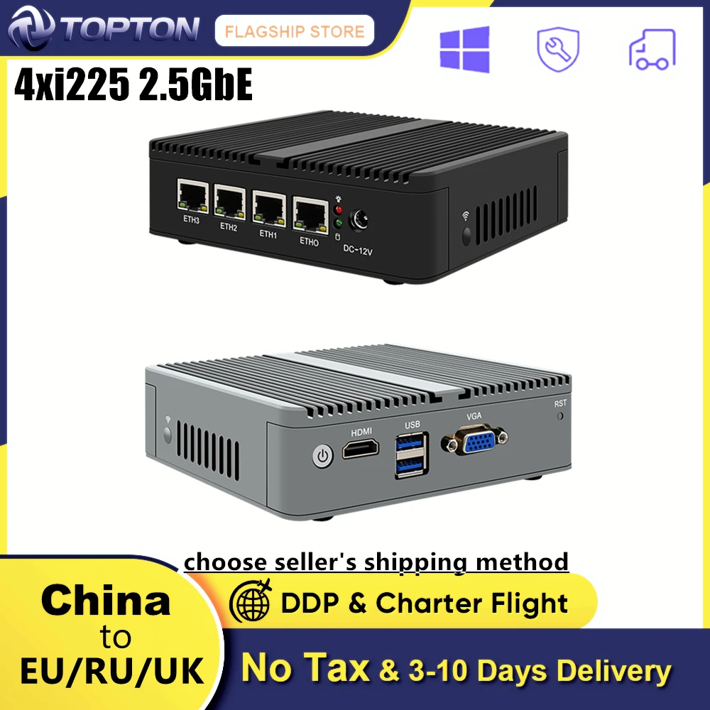 J4125 Fanless 2.5g Router Nano Mini Pc 4 Intel I225-v B3 2.5gbe Nics ...