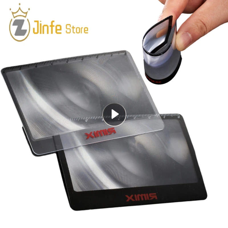 8.5 X 5.5 Cm 3X Magnifier Portable Card Magnifying Glass Ultra-thin PVC ...