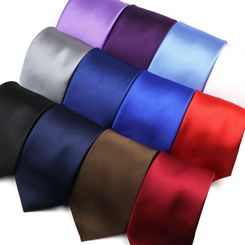 Gracefully-Solid-Color-Polyester-Neckties-Brown-8-CM-Ties-For-Wedding ...