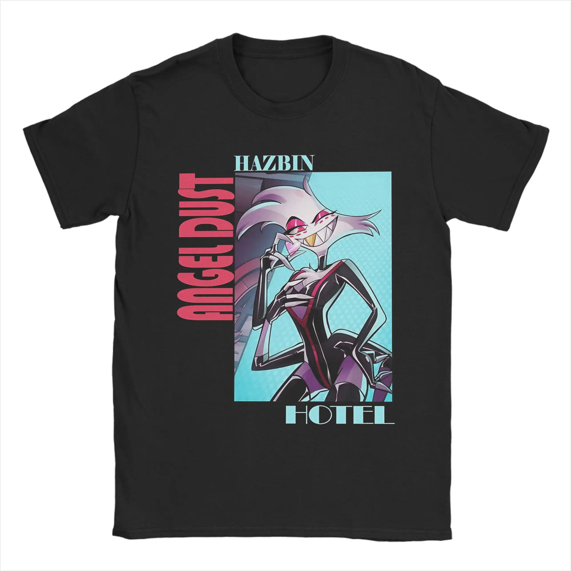 Hazbins Hoteling T-Shirts Men Angel Dust Hipster Pure Cotton Tees Crew ...