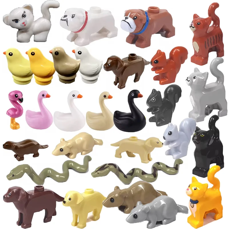 MOC-City-Animal-Zoo-Building-Blocks-Street-View-Swan-Chick-Snake-Dog ...