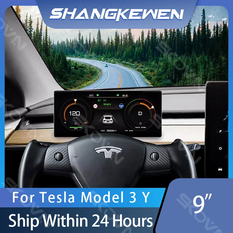 Model-3-Y-9-Carplay-HUD-Screen-Android-AUTO-Dashboard-Cluster ...