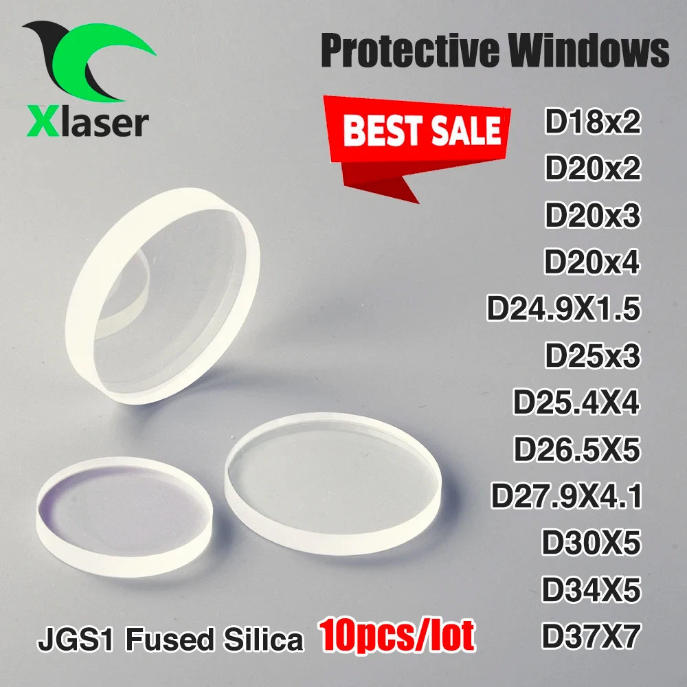 10Pcs/lot Protective Windows 18x2 27.9x4.1 30x5 37x7 1064nm Laser Lens ...