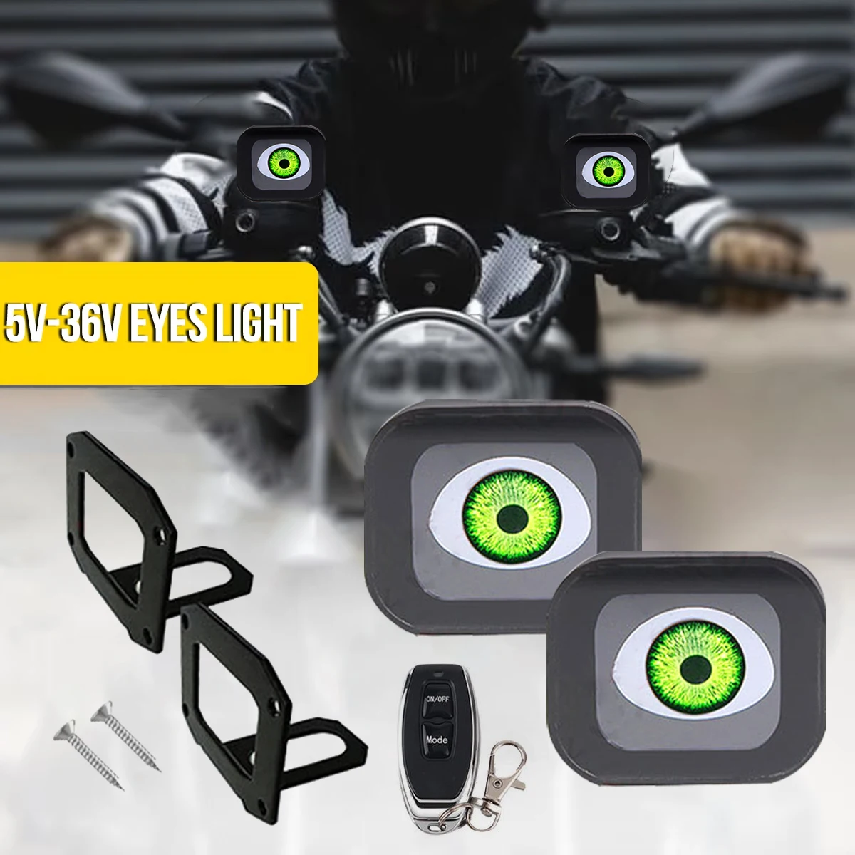 Motorcycle Decorative lights 3D Dynamic Devil Eye LED Light Retrofit ...