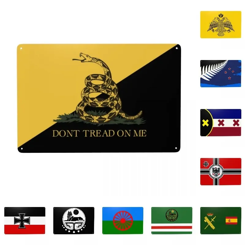 Vintage-Libertarian-Gadsdens-Flag-Ancap-Flag-Metal-Sign-Custom-Tin ...