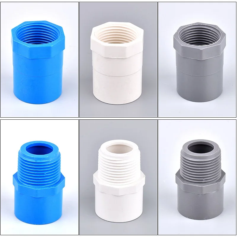 Grey-Blue-White-PVC-Direct-Connector-1-2-2-5-Male-Female-Thread-to-20 ...