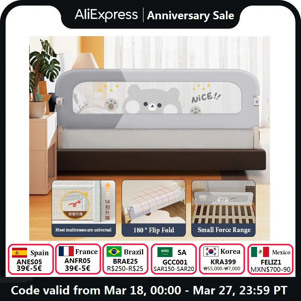 Invisible-Collapsible-Baby-Bed-Rail-Guardrail-Safety-Railings-for ...
