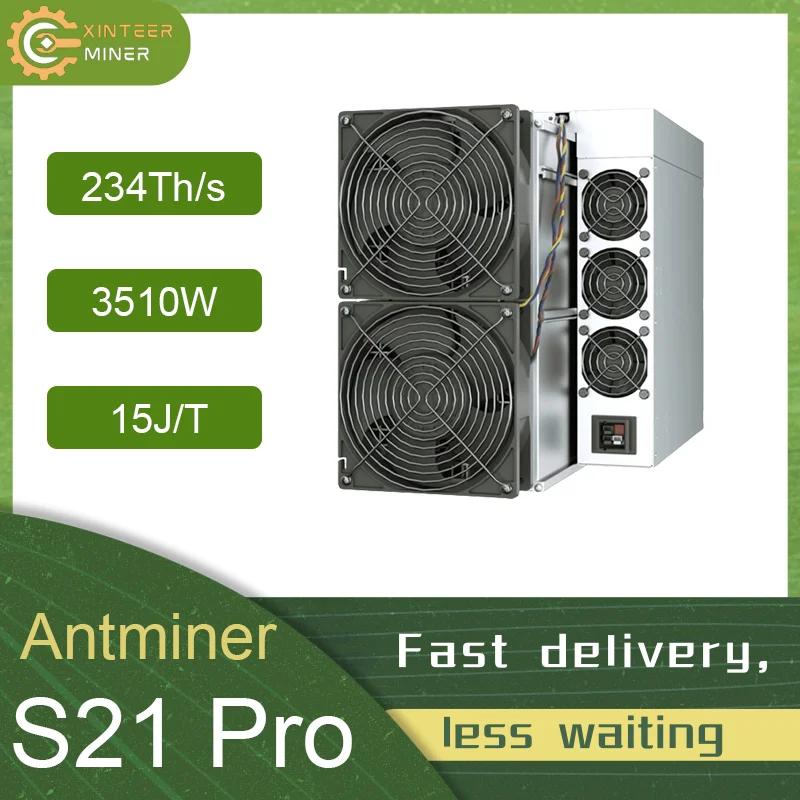 New Bitmain Antminer S21 Pro 234Th Bitcoin Miner BTC/BCH/BSV SHA256 Air ...