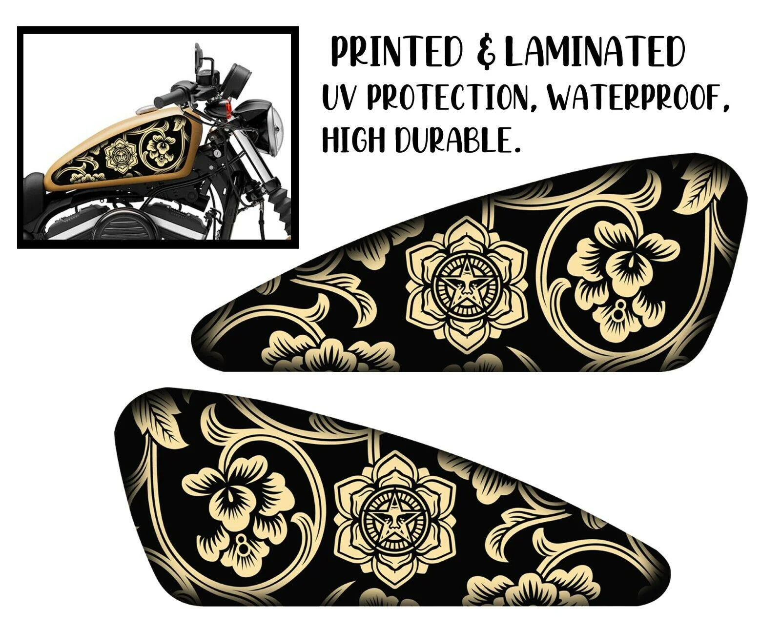 Tank Protector Moto 3D Fiber Motorcycle Sticker Logo Tank Decals For ...