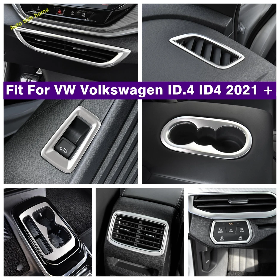 Silver-Air-Outlet-Vent-Water-Cup-Holder-Trunk-Door-Button-Lamp-Control ...