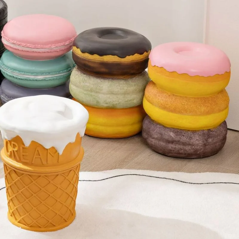 Donut-Stool-Resin-Material-Chair-Shoe-Changing-Stool-Living-Room-Home ...