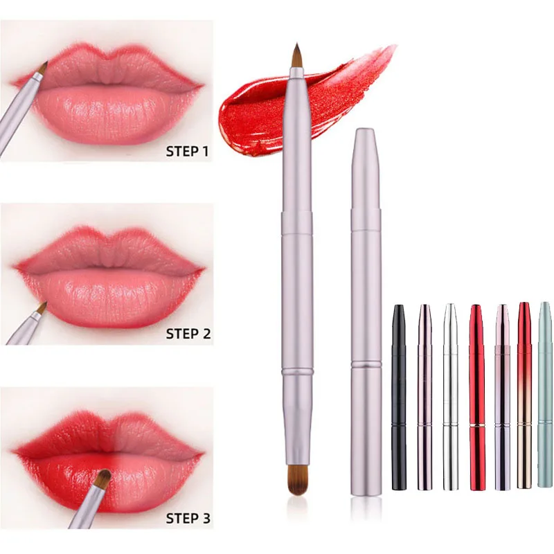 Retractable-Lip-Makeup-Brush-Lipstick-Lip-Gloss-Brush-Telescopic-Dual ...