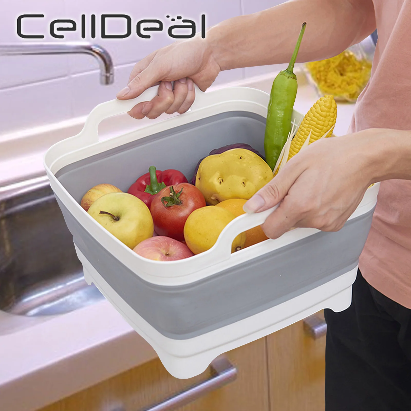 Square Folding Basins Fruit Vegetable Washing Basins Collapsible ...