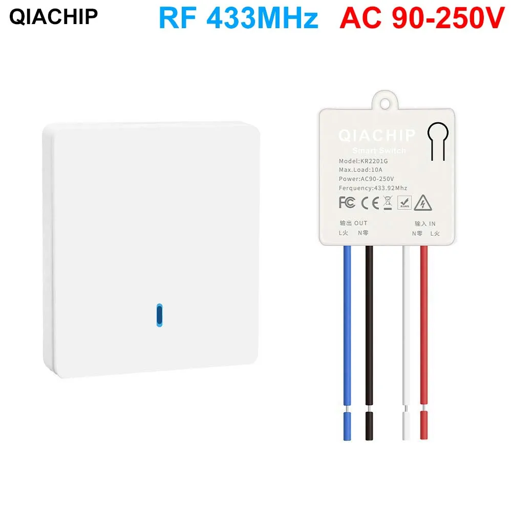 433Mhz-Remote-Control-Switch-AC-90V-110V-220V-1Gang-Wall-Panel ...